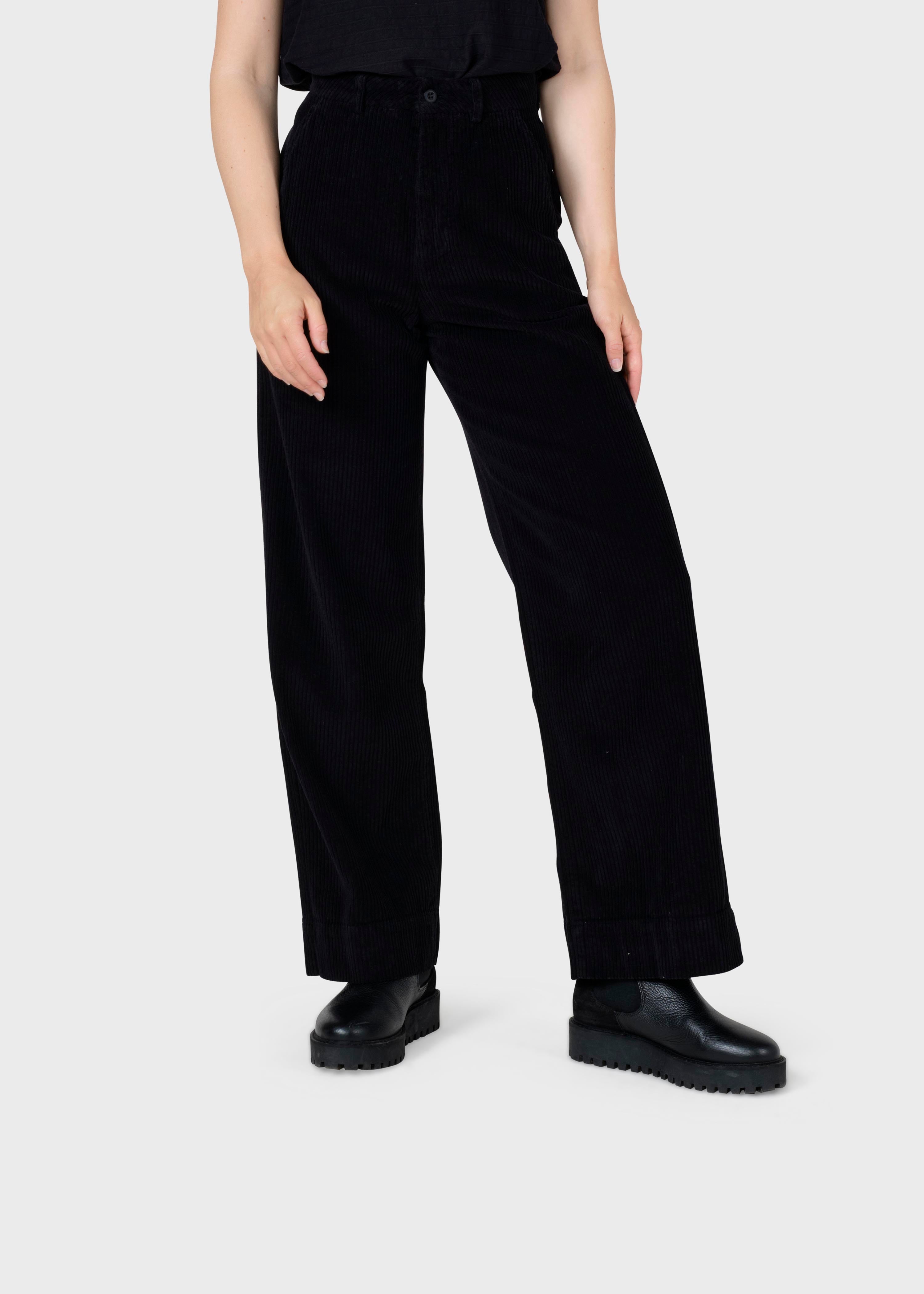 Lydia jumbo corduroy pants - Black – klitmollercollective.com