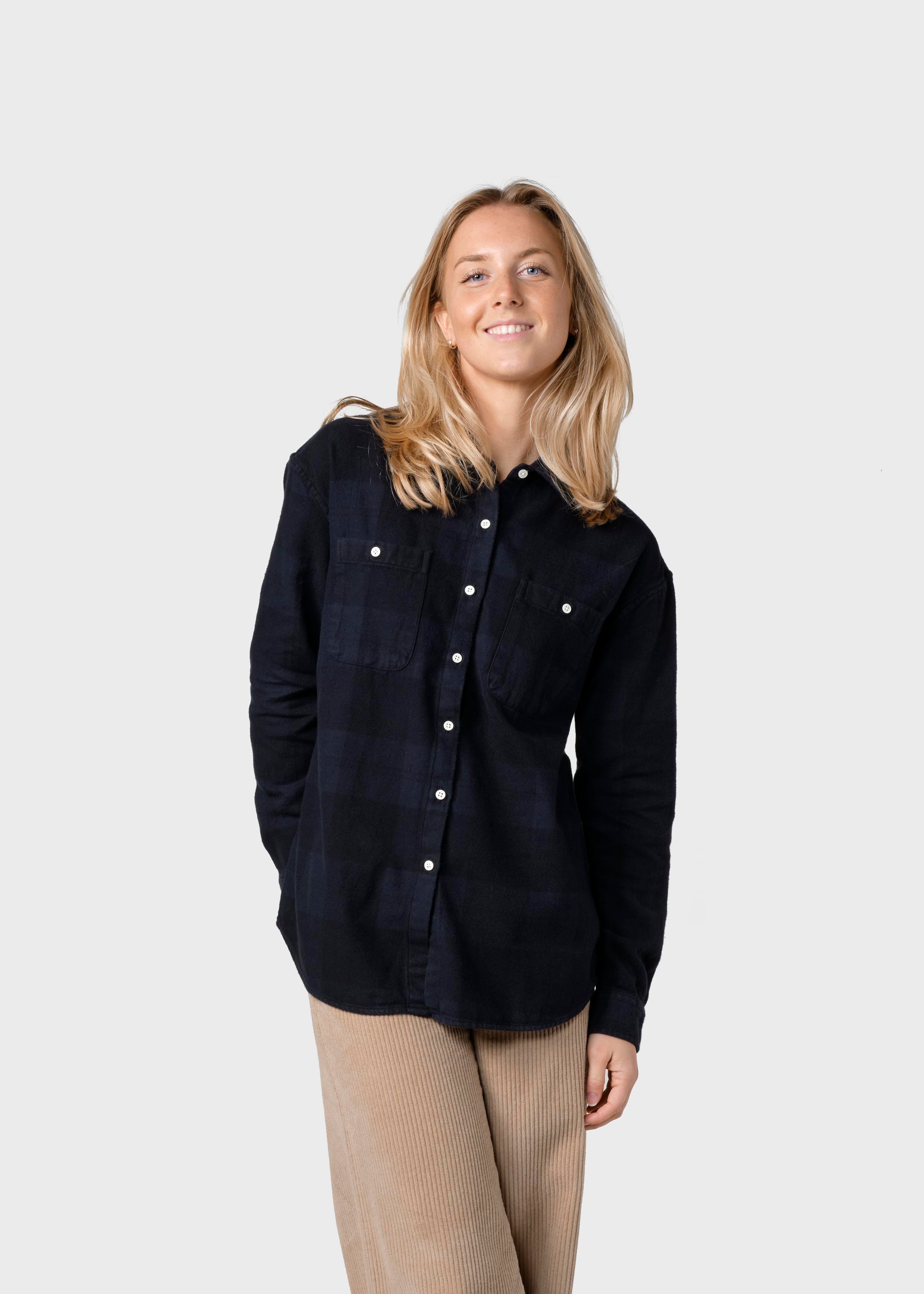 Mynthe checked shirt - Navy/black – klitmollercollective.com